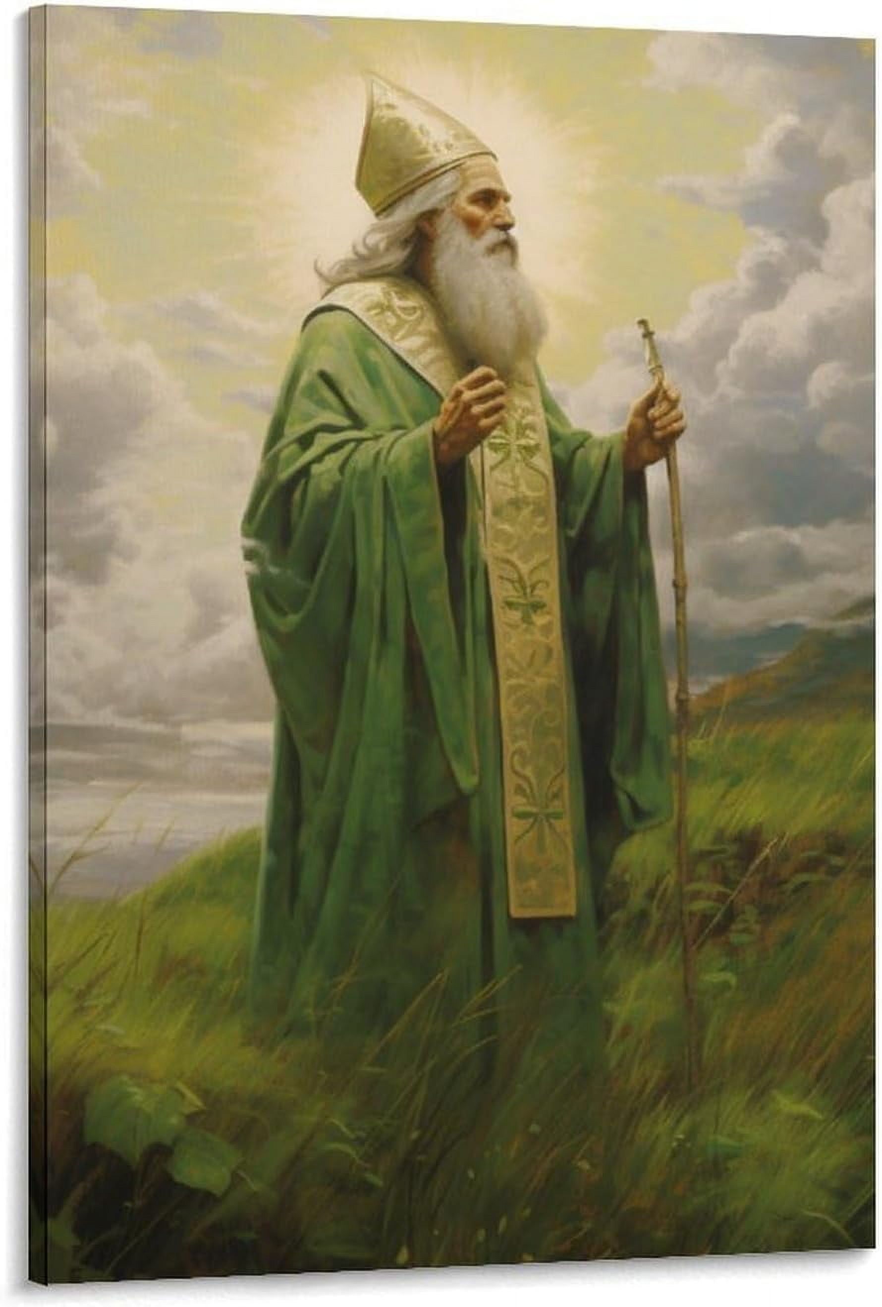 ADALE Saint Patrick Canvas Wall Art Abstract POP Art Catholic Poster ...