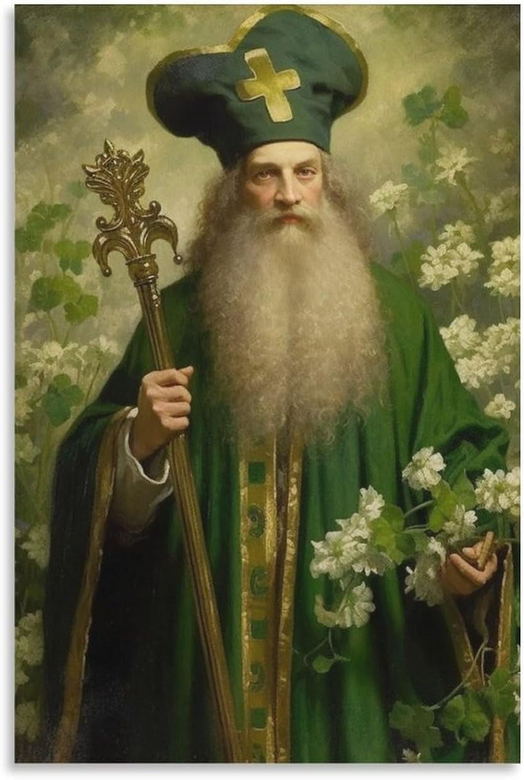 ADALE Saint Patrick Canvas Wall Art Abstract POP Art Catholic Poster ...