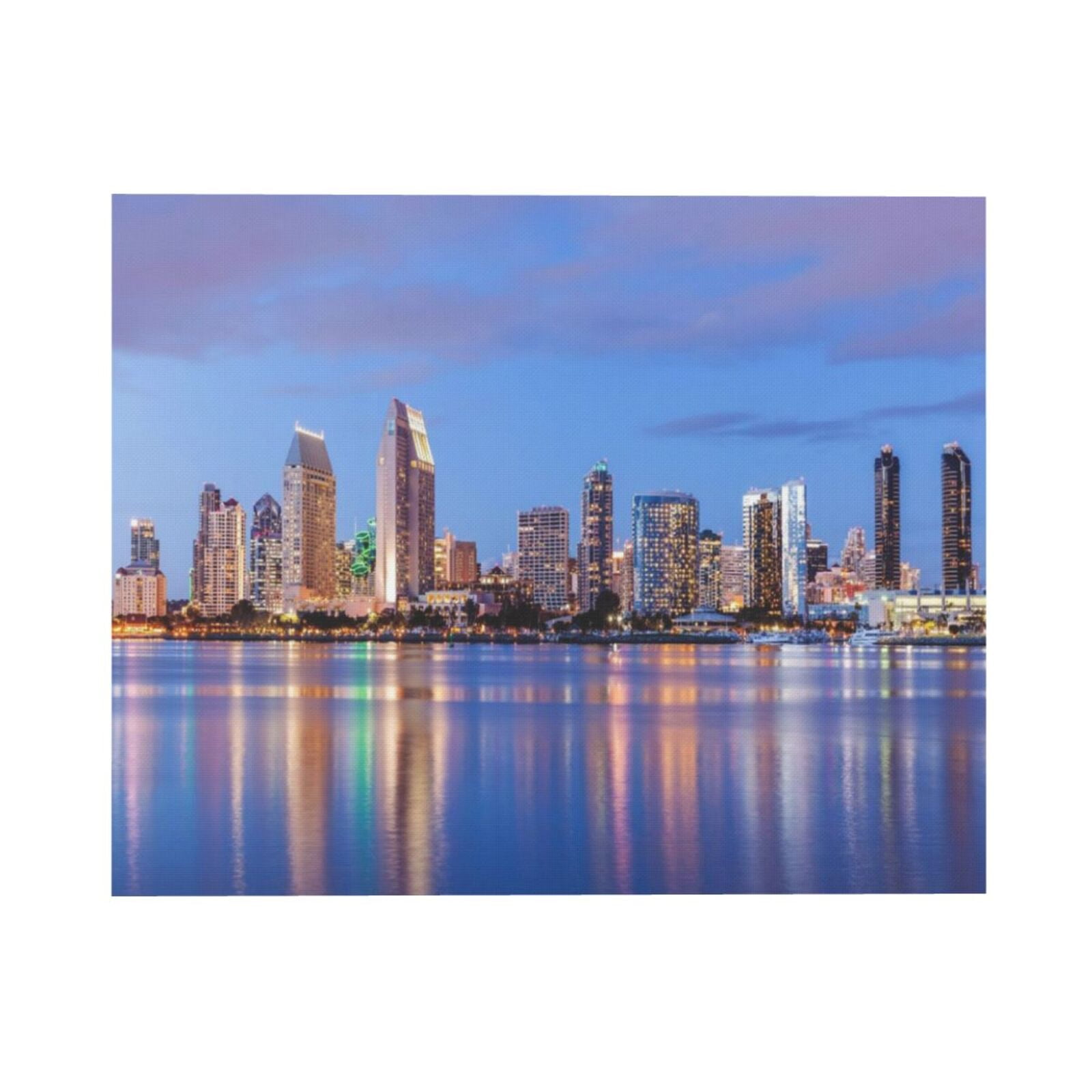 ADALE San Diego City Wall Art USA Cityscape Wall Decor Sunset San Diego ...