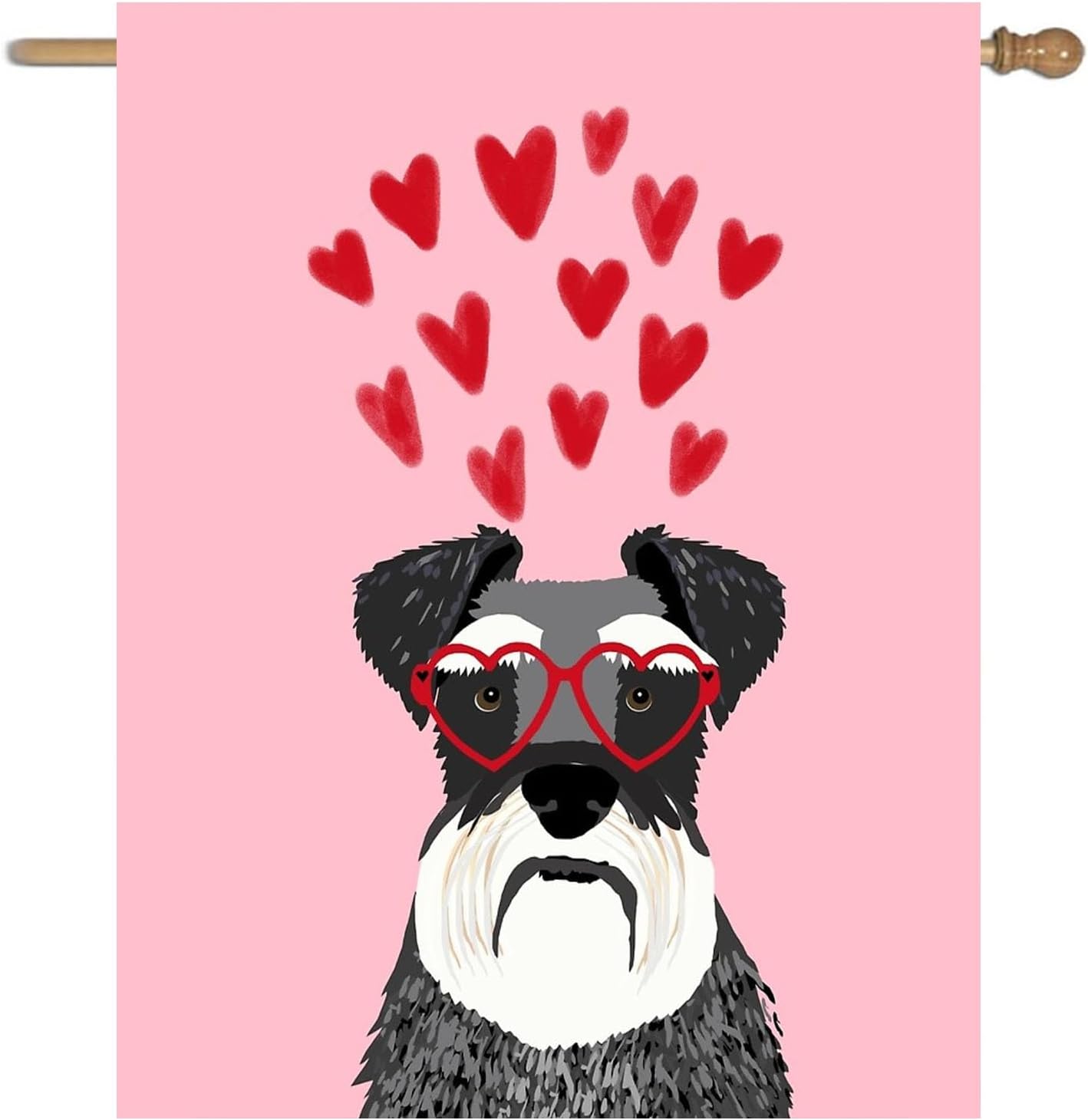 ADALE Schnauzer Valentine House Flags Double Sided Large Outdoor ...