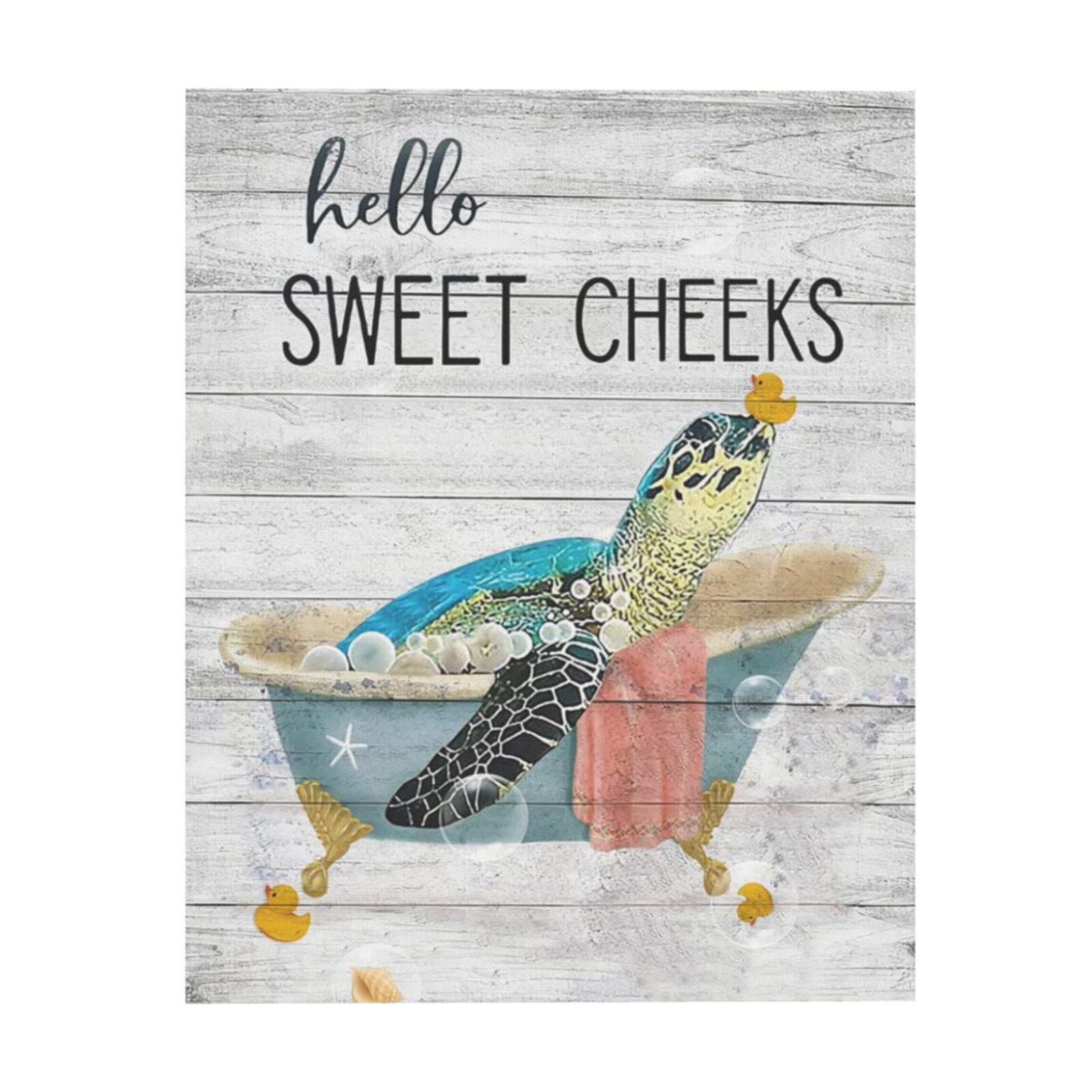 ADALE Sea Turtle Bathroom Wall Art Teal Turtle Pictures Wall Decor ...