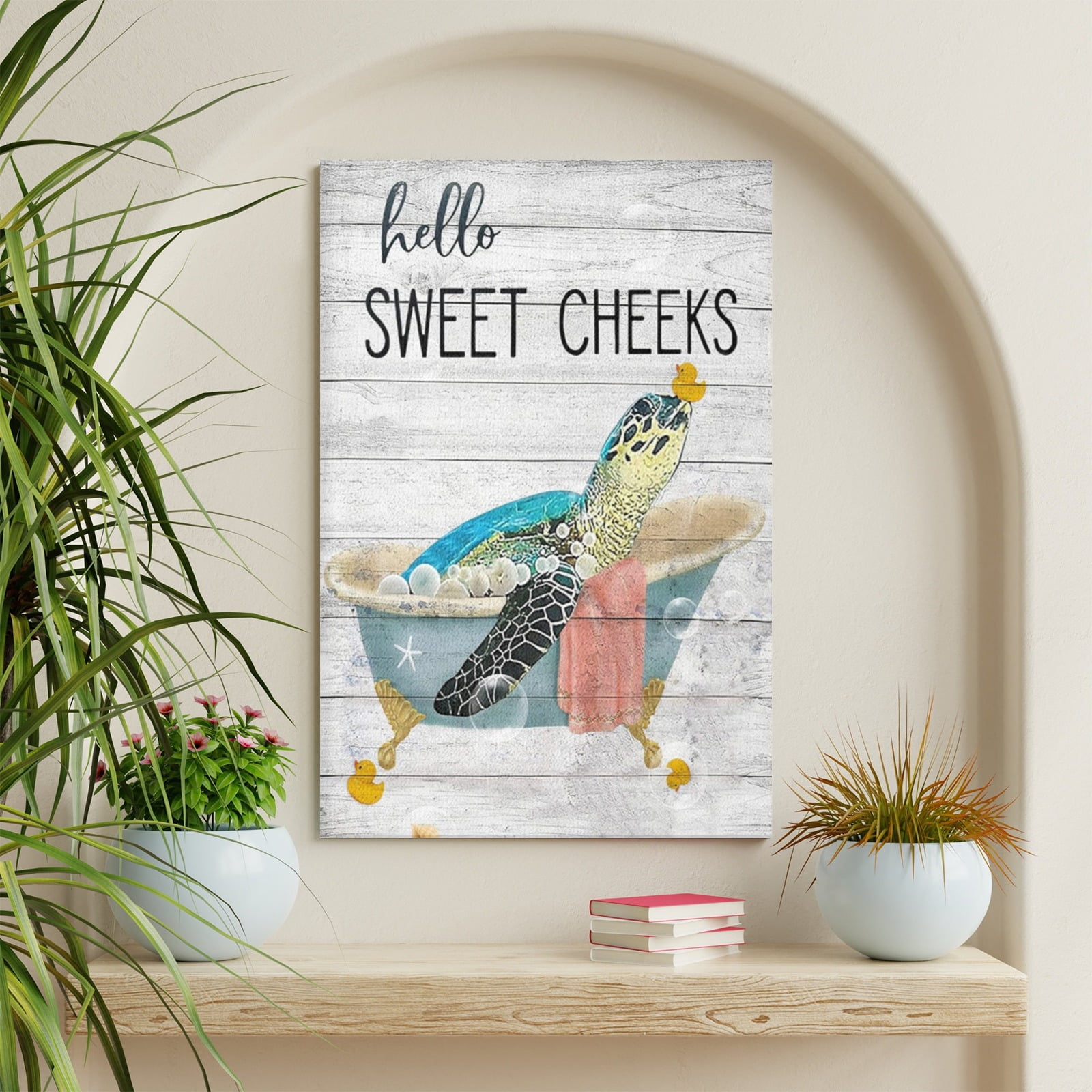 ADALE Sea Turtle Bathroom Wall Art Teal Turtle Pictures Wall Decor ...