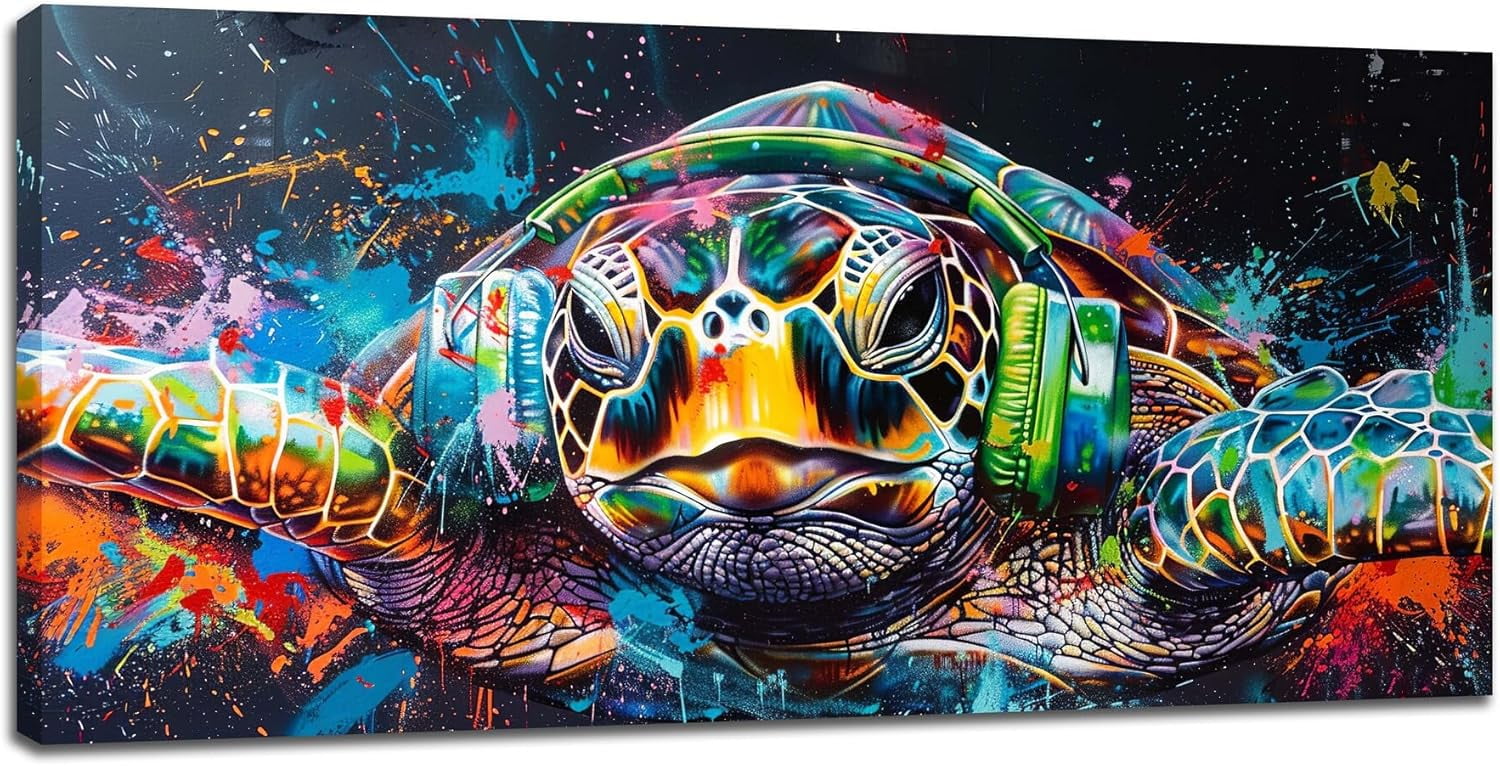 ADALE Sea Turtle Canvas Wall Art I Can Only Imagine Wall Decor Sea ...