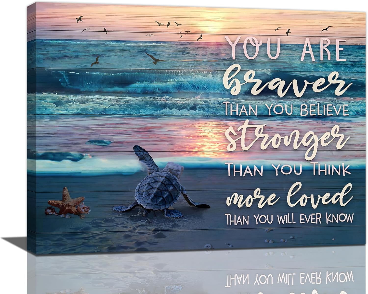 ADALE Sea Turtle Canvas Wall Art I Can Only Imagine Wall Decor Sea ...