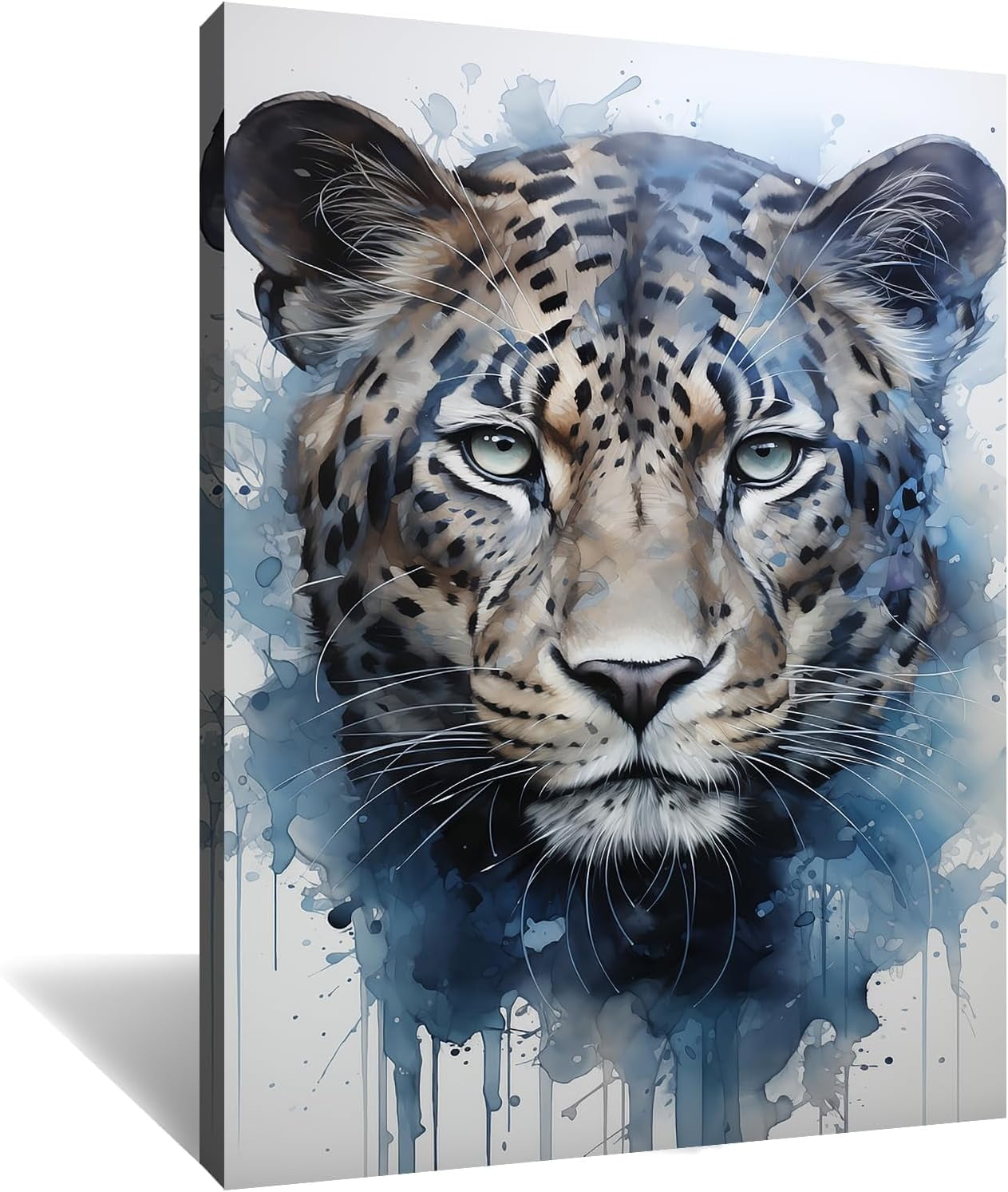 ADALE Shark Wall Art Blue Painting Shark Catching Fish Picture Print on ...