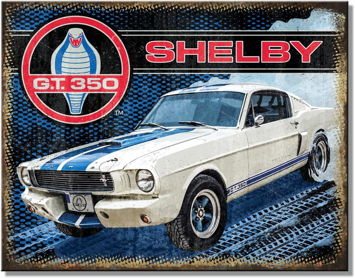 ADALE Shelby GT350 Tin Sign - Garage Signs - Nostalgic Vintage Metal ...