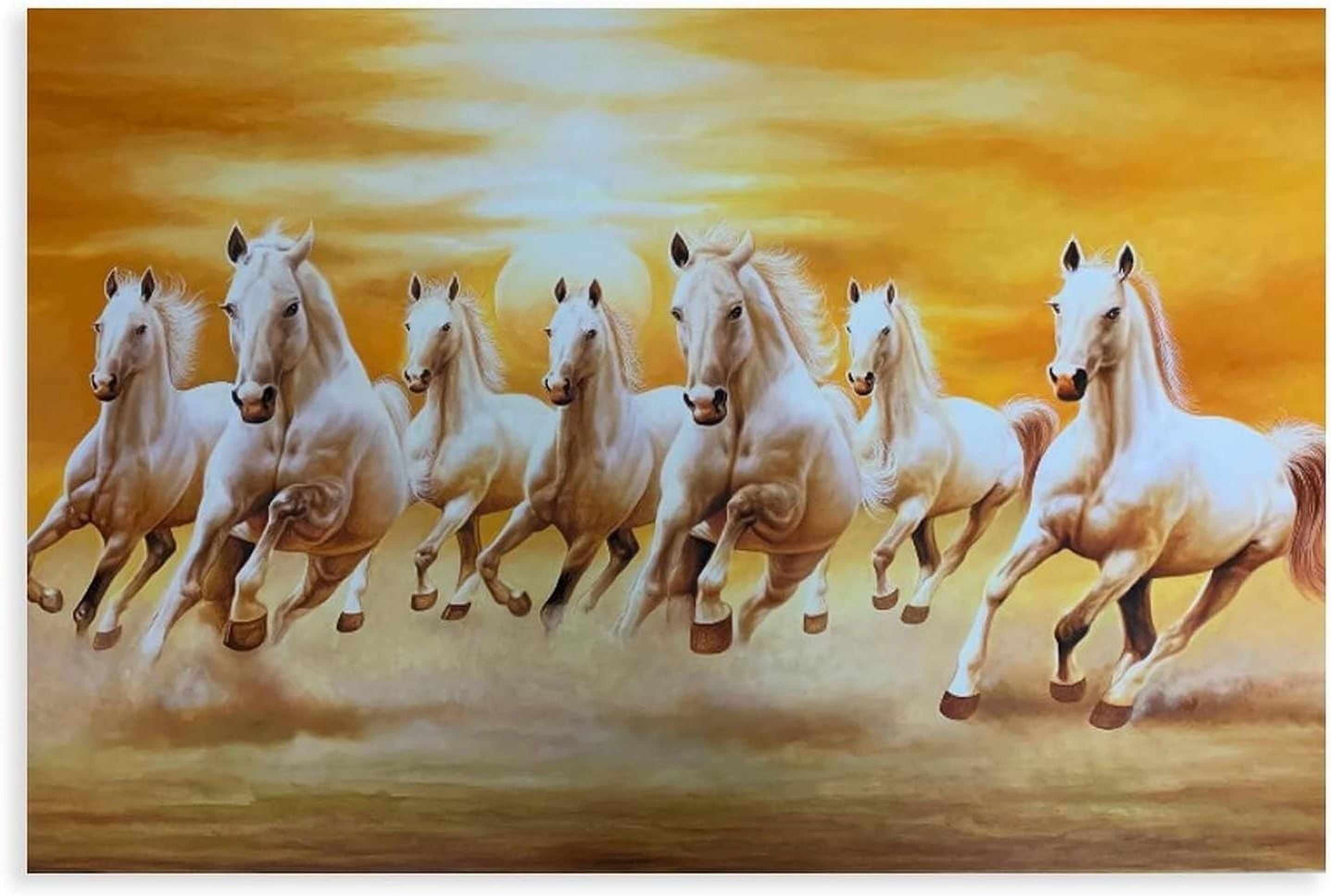 ADALE Six Running Horses Wall Art Animal Poster Printed on Canvas for ...