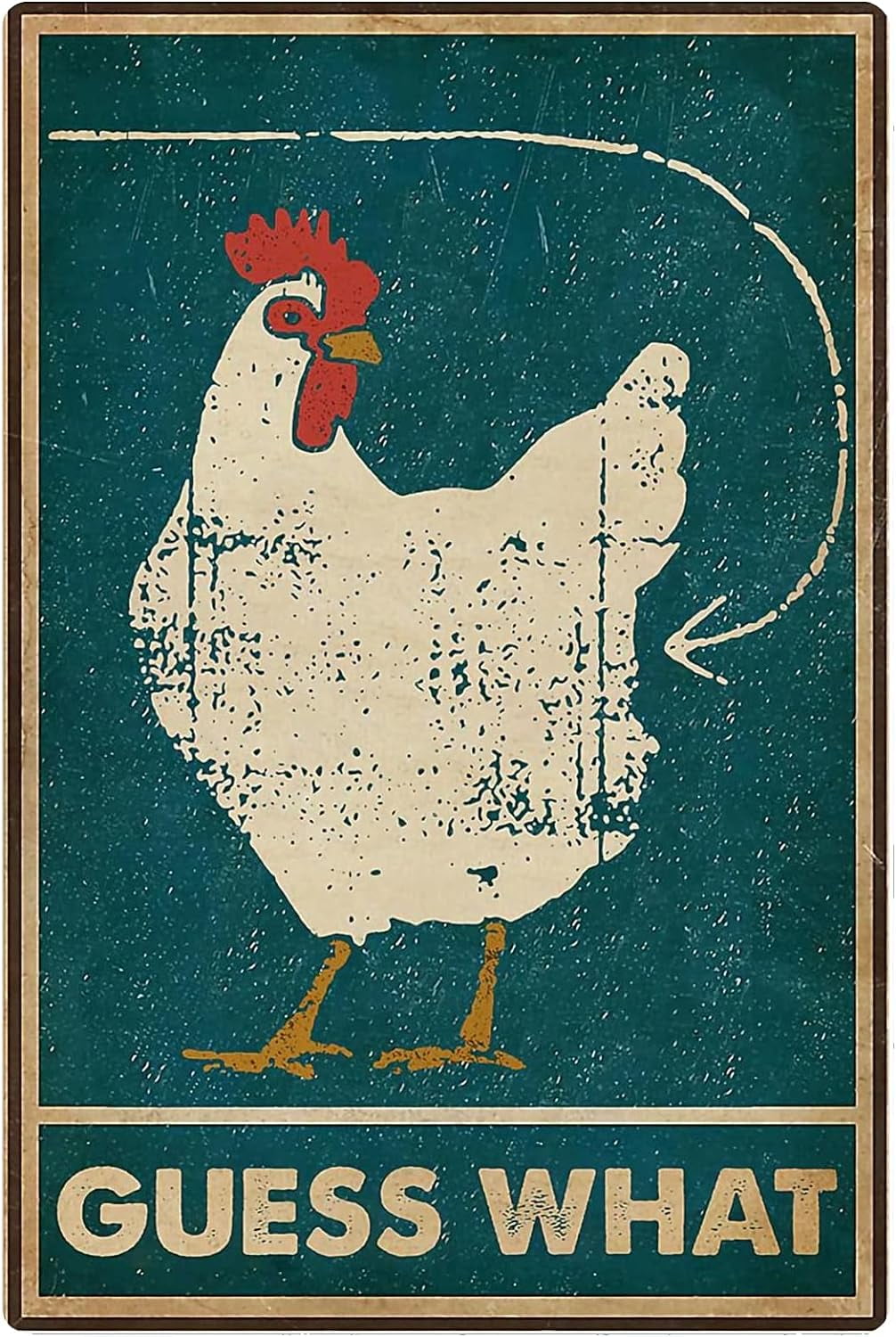 ADALE Snowsun Metal Sign Chicken Coop Guess What Signs Vintage Tin Sign ...