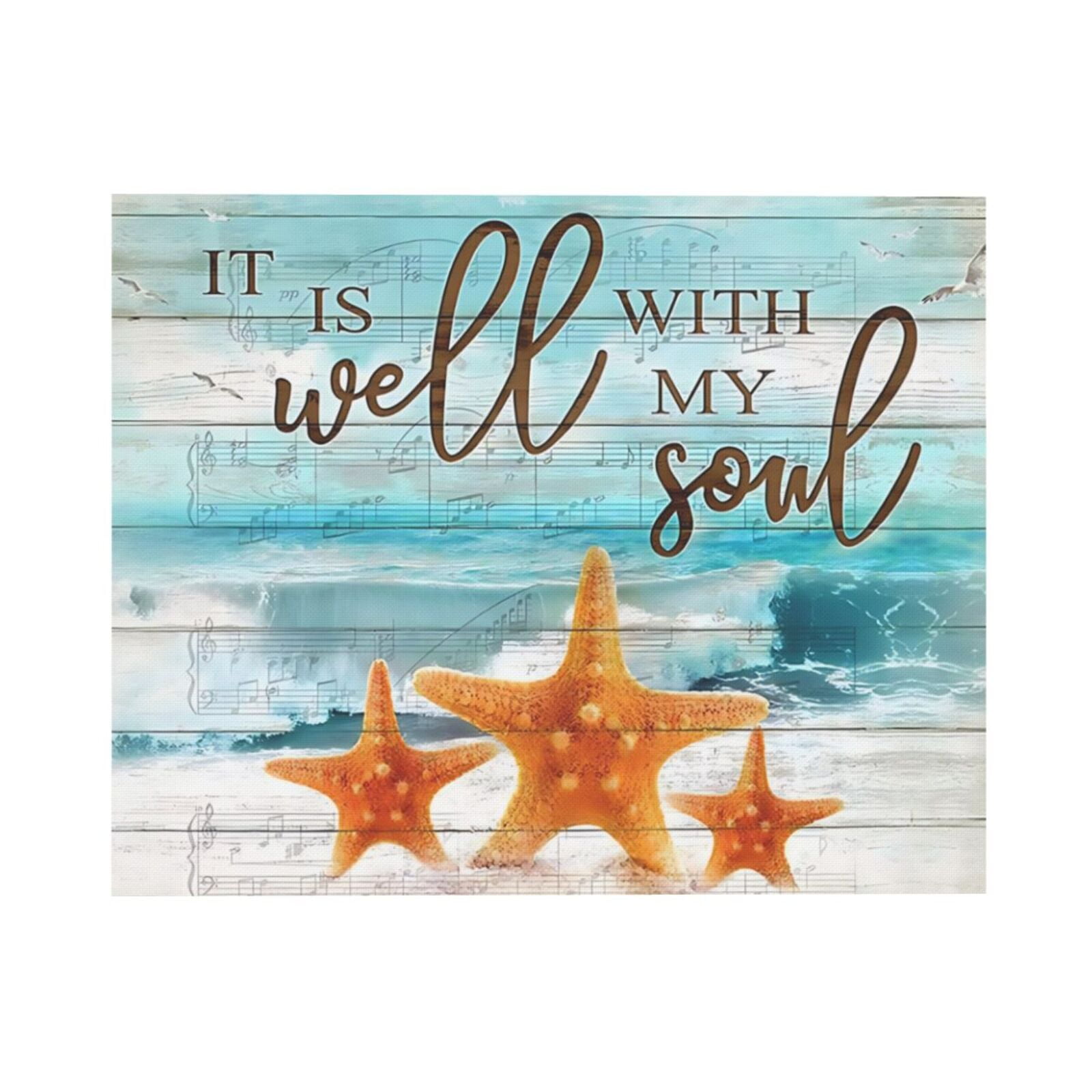 ADALE Starfish Bathroom Decor Wall Art Coastal Beach Starfish ...