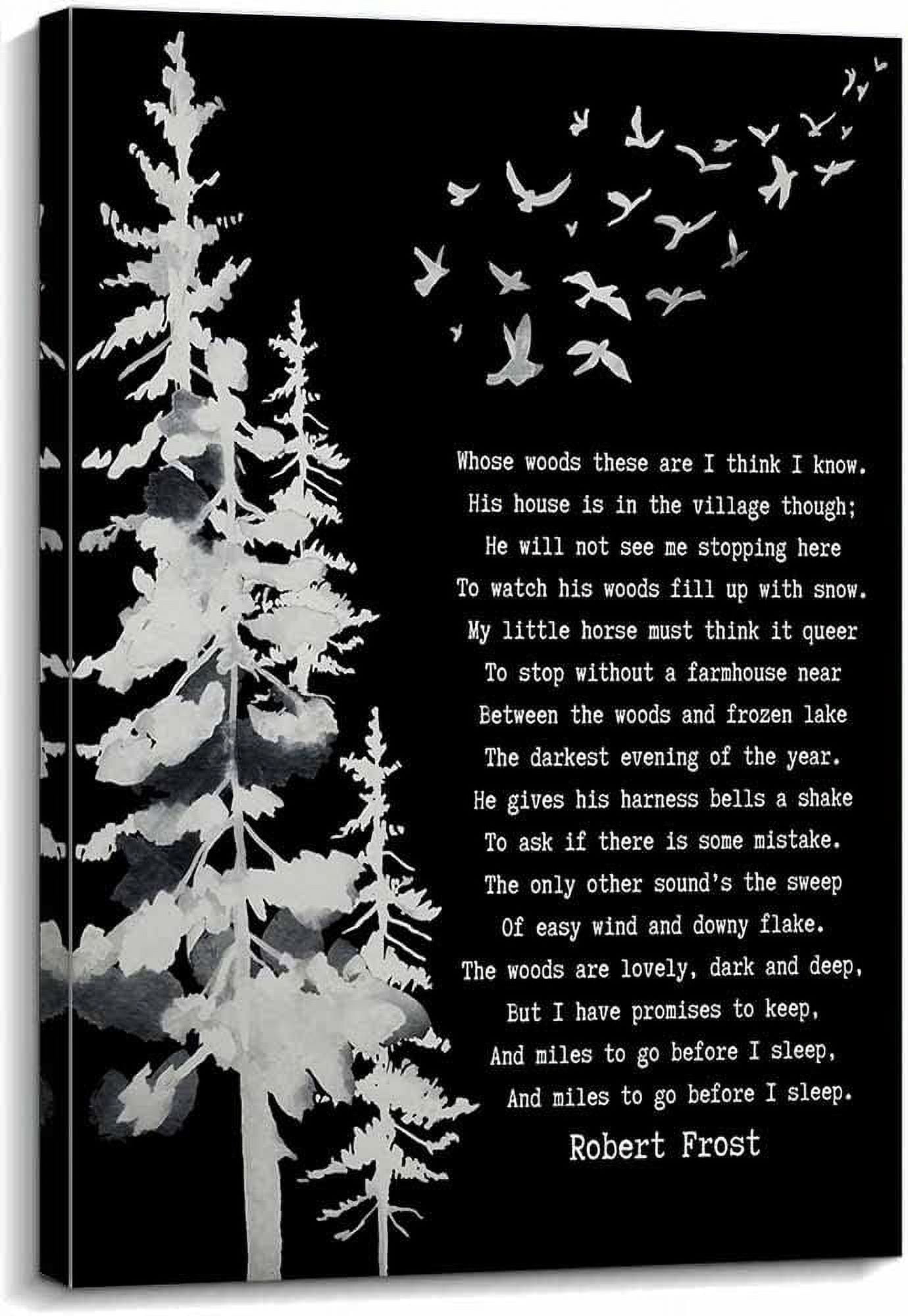ADALE Stopping By Woods on A Snowy Evening Poem Wall Art Prints Quotes ...