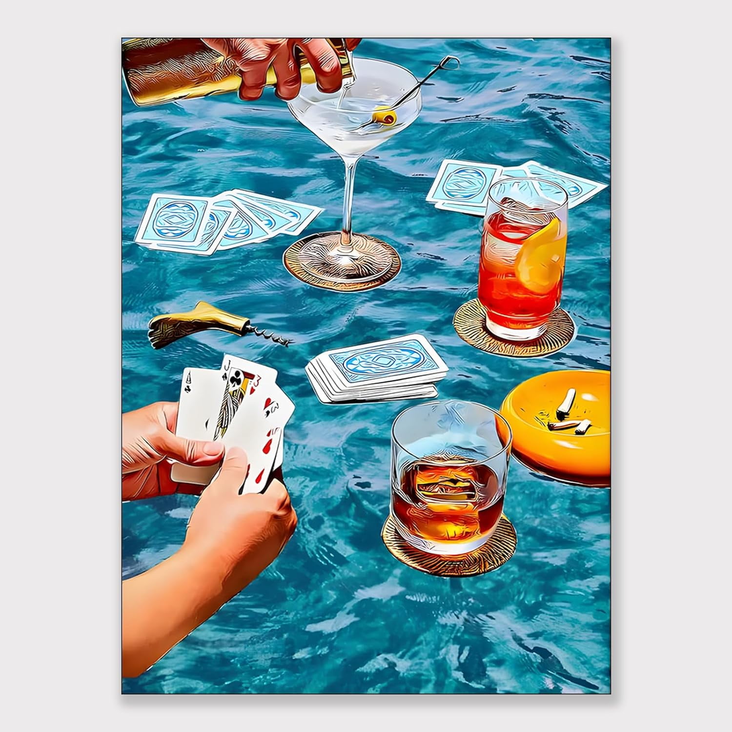 ADALE Stylish Retro Dice Canvas Wall Art Pink Cute Lucky Number 6 ...