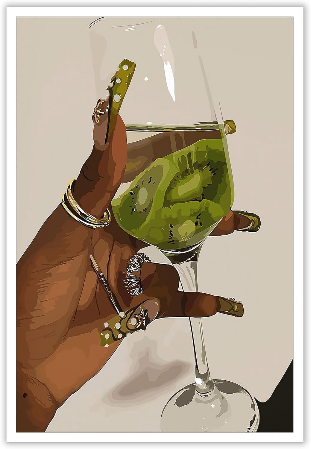 ADALE Stylish Retro Dice Canvas Wall Art Pink Cute Lucky Number 6 ...