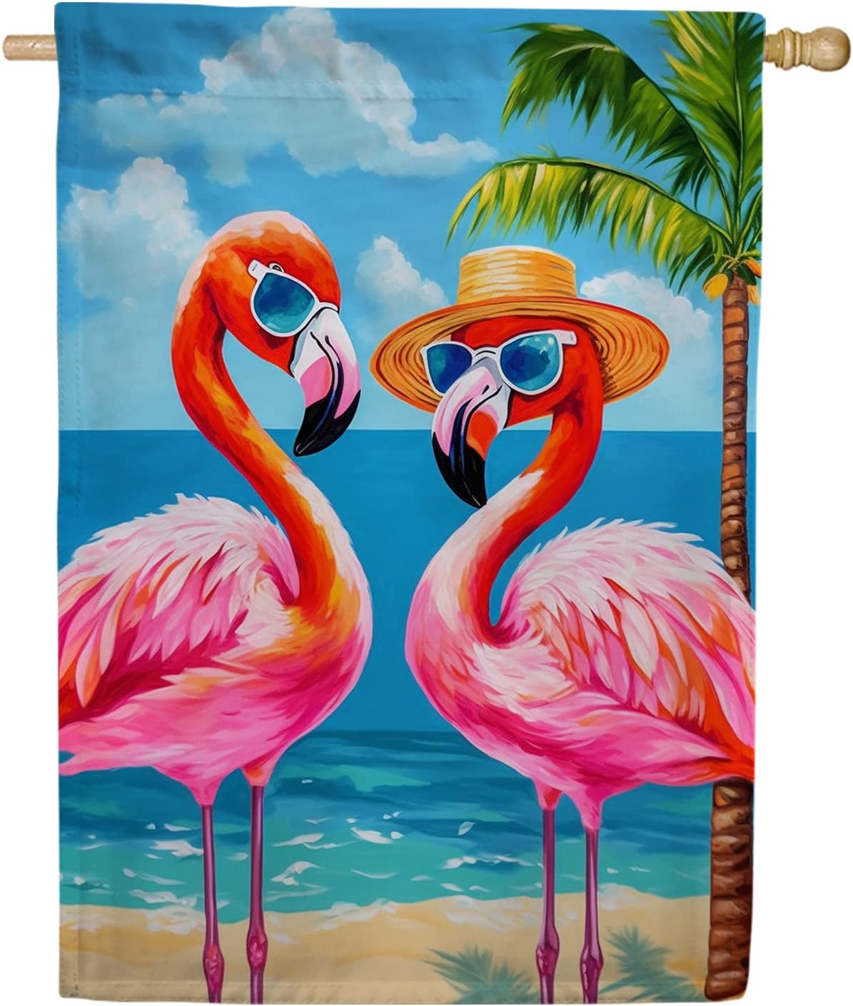ADALE Summer Flamingo House Flag Double Sided Welcome Hawaiian Sea ...