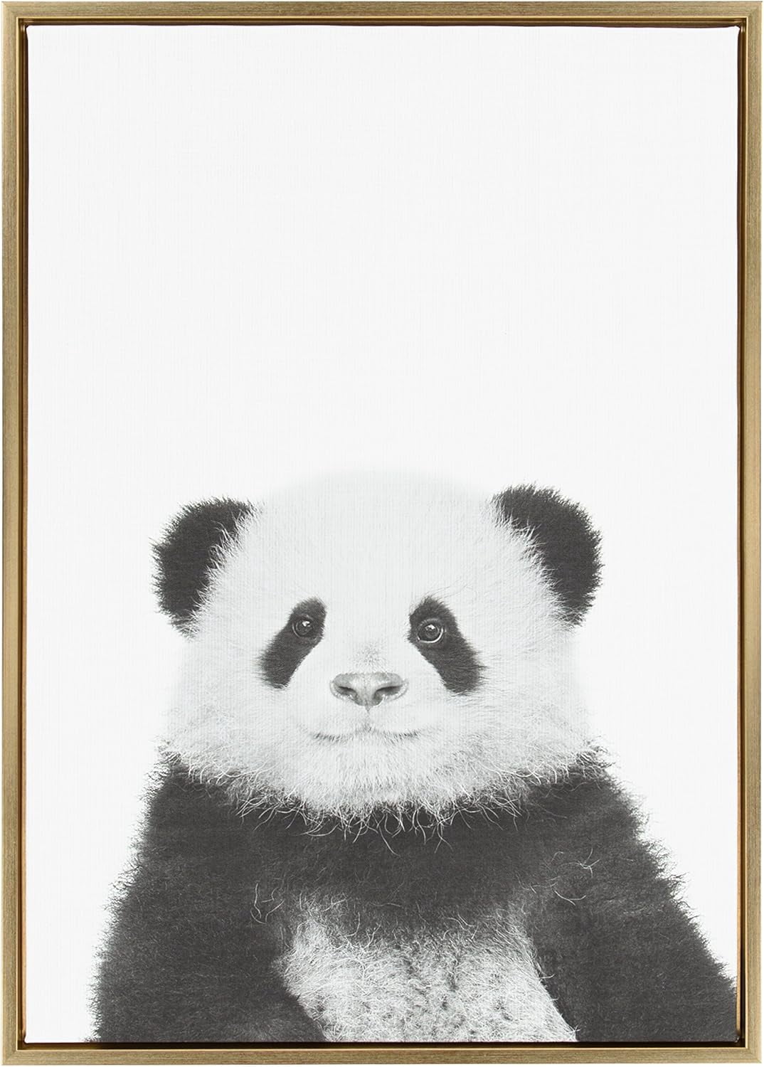 ADALE Sylvie Panda Animal Print Black and White Portrait Framed Canvas ...
