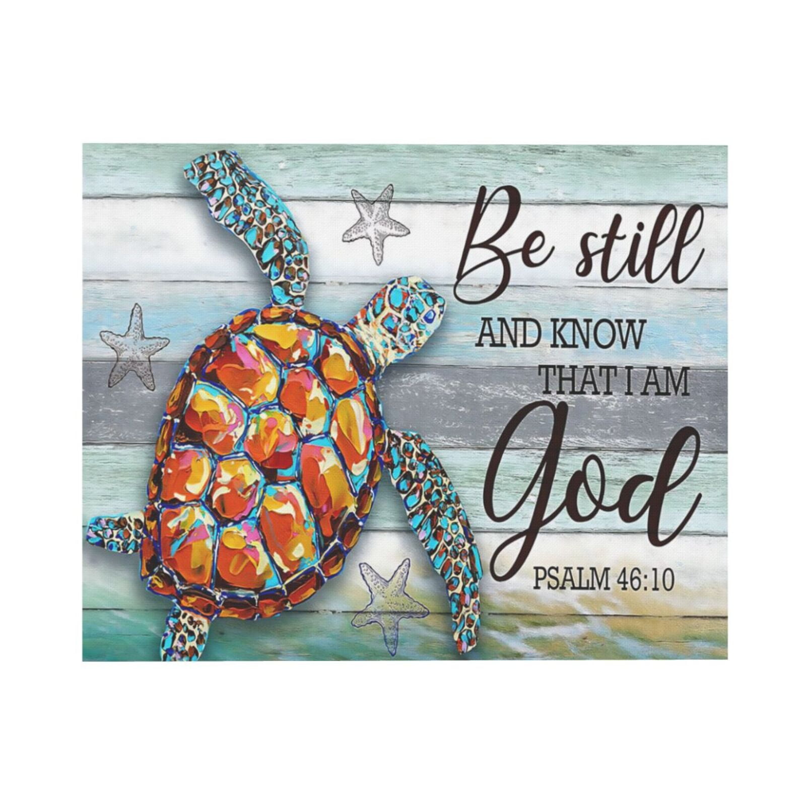 ADALE Teal Sea Turtle Wall Art God Jesus Bible Psalm Pictures Wall ...