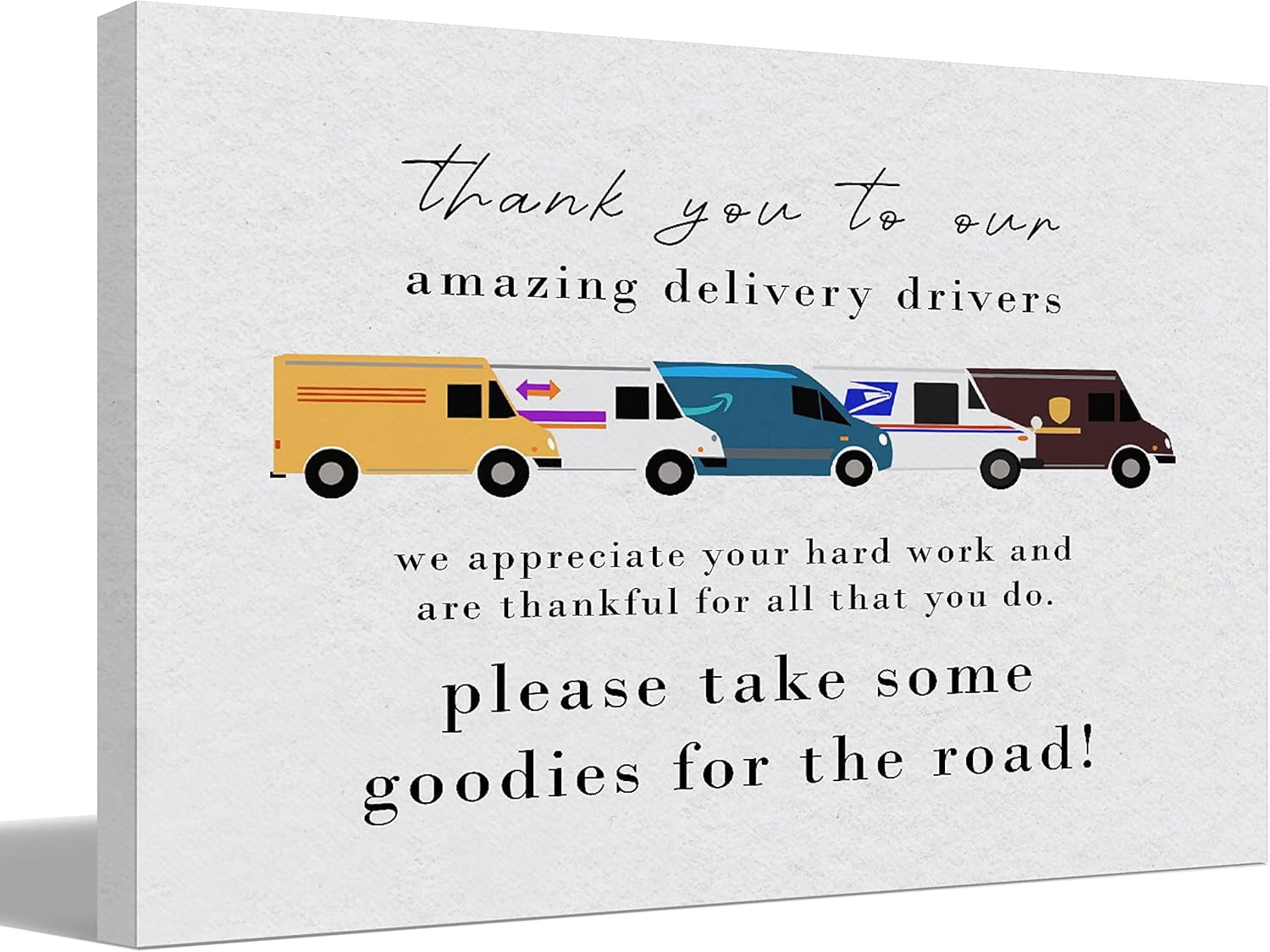ADALE Thank You Sign For Delivery Drivers, Deliveries Package Sign ...