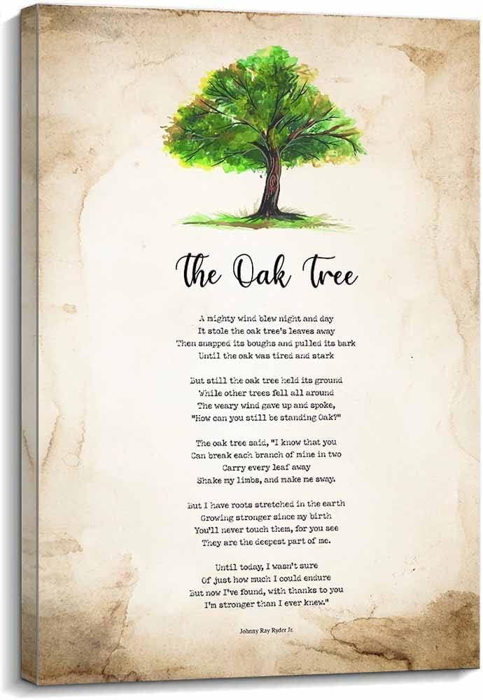 ADALE The Oak Tree Poem Wall Art Inspirational Quotes Posters for Room ...