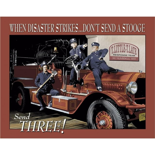 ADALE The Three Stooges Fire Department Tin Sign - Nostalgic Vintage ...