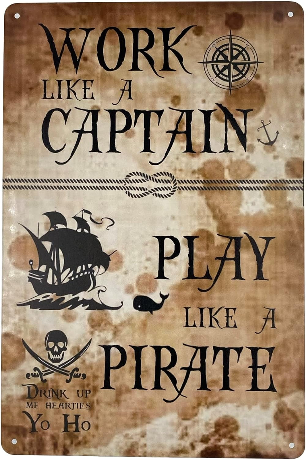 ADALE Tin Sign | Metal Wall Poster | Work like a Captain Play like a ...