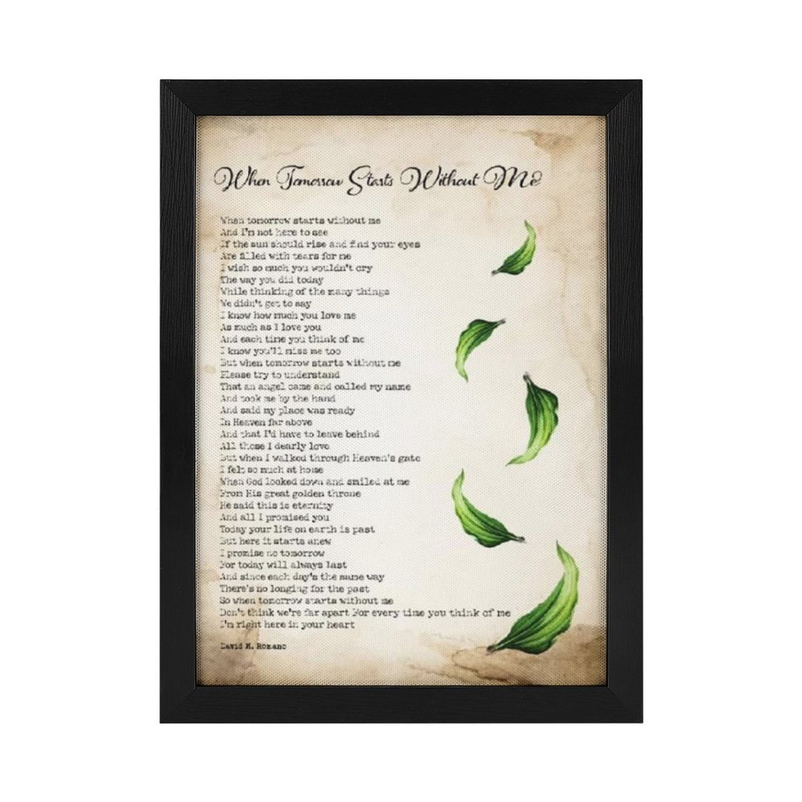 ADALE When Tomorrow Starts Without Me Poem Vintage Poster Motivational ...