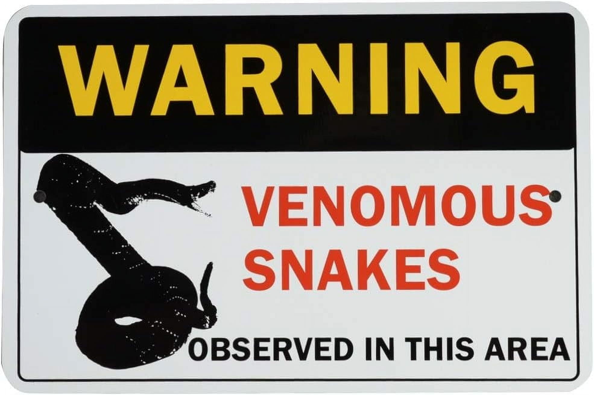 ADALE Treasure Gurus Warning Venomous Snakes Metal Caution Sign Tin Man ...