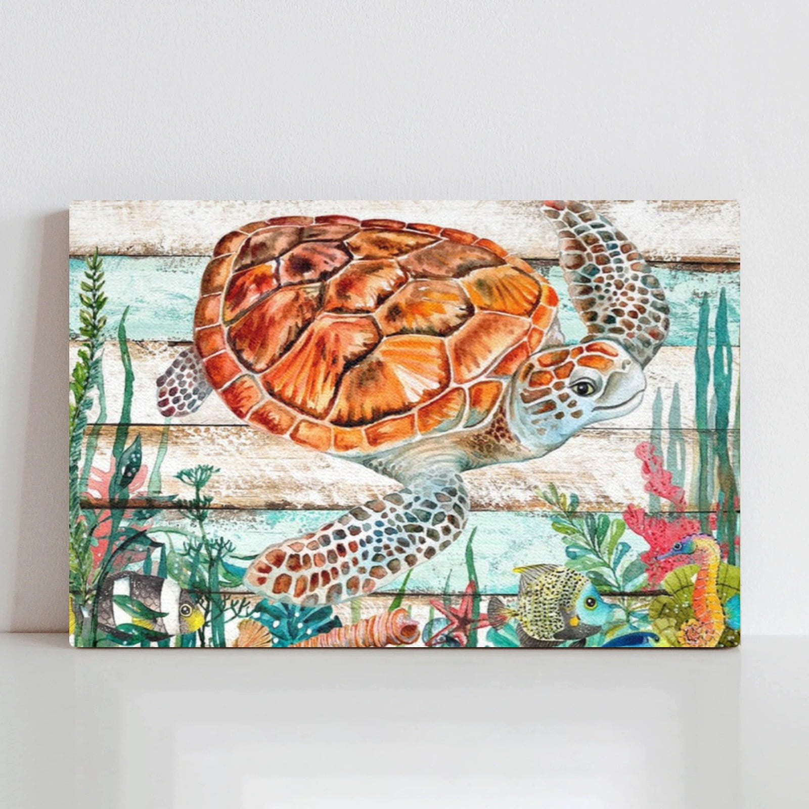 ADALE Turtles Wall Art for Living Room Nautical Sea Wall Decor Ocean ...