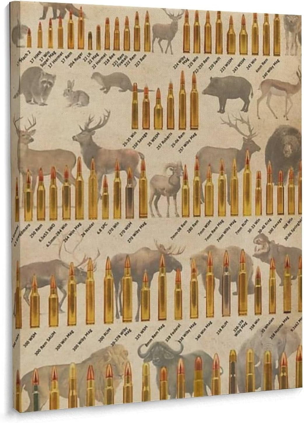 ADALE U.S. Bullet Head Chart Poster Bullet Caliber Type Poster Military Education Poster Vintage ...