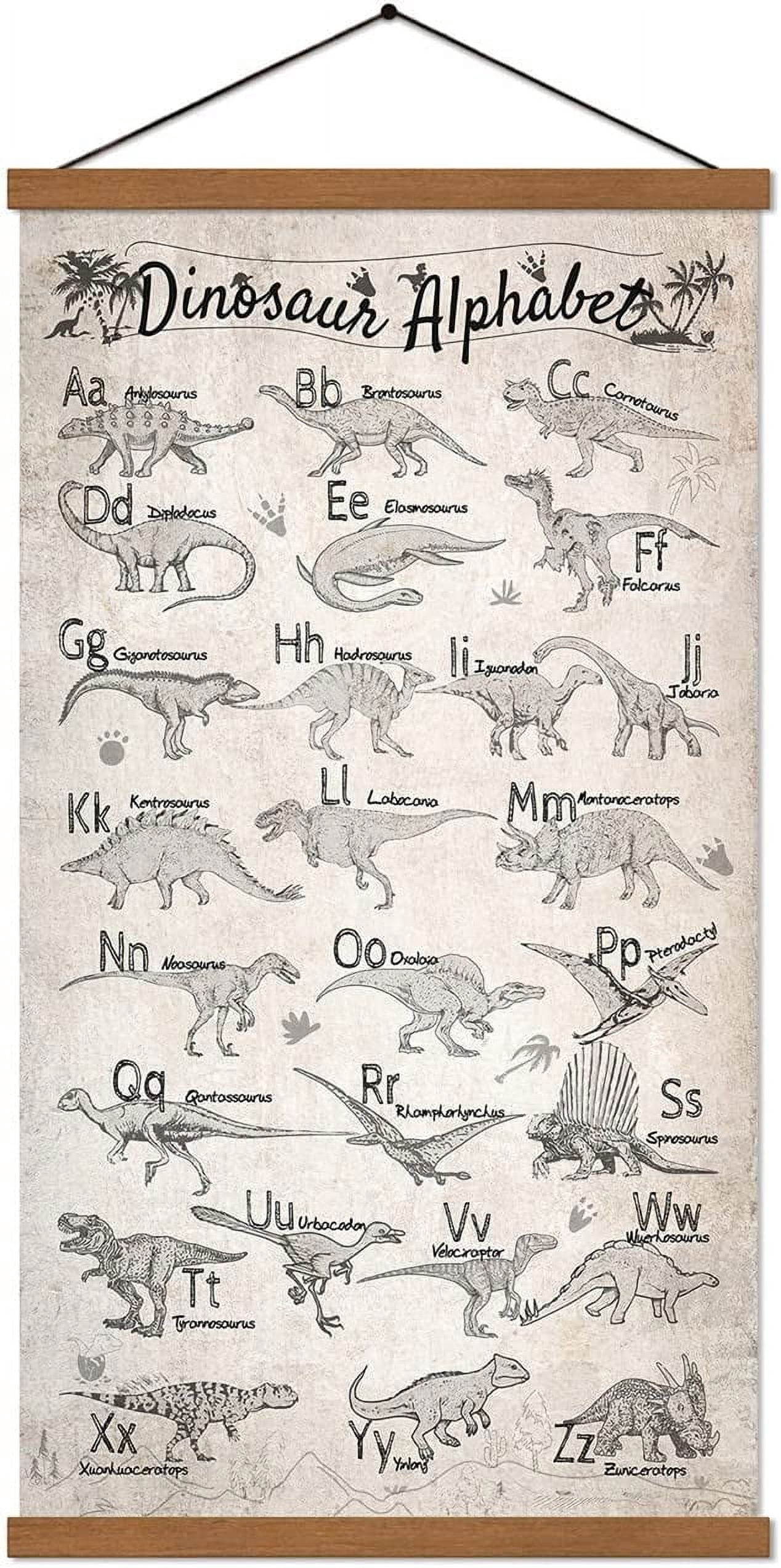 ADALE Universe Outer Space Alphabet Poster Animal Dinosaur Wall Art ...