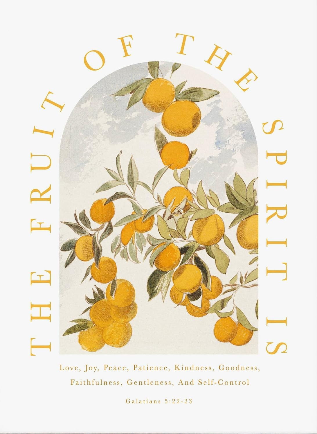 ADALE Vintage Christian Wall Art-Scripture Fruit of the Spirit Posters ...