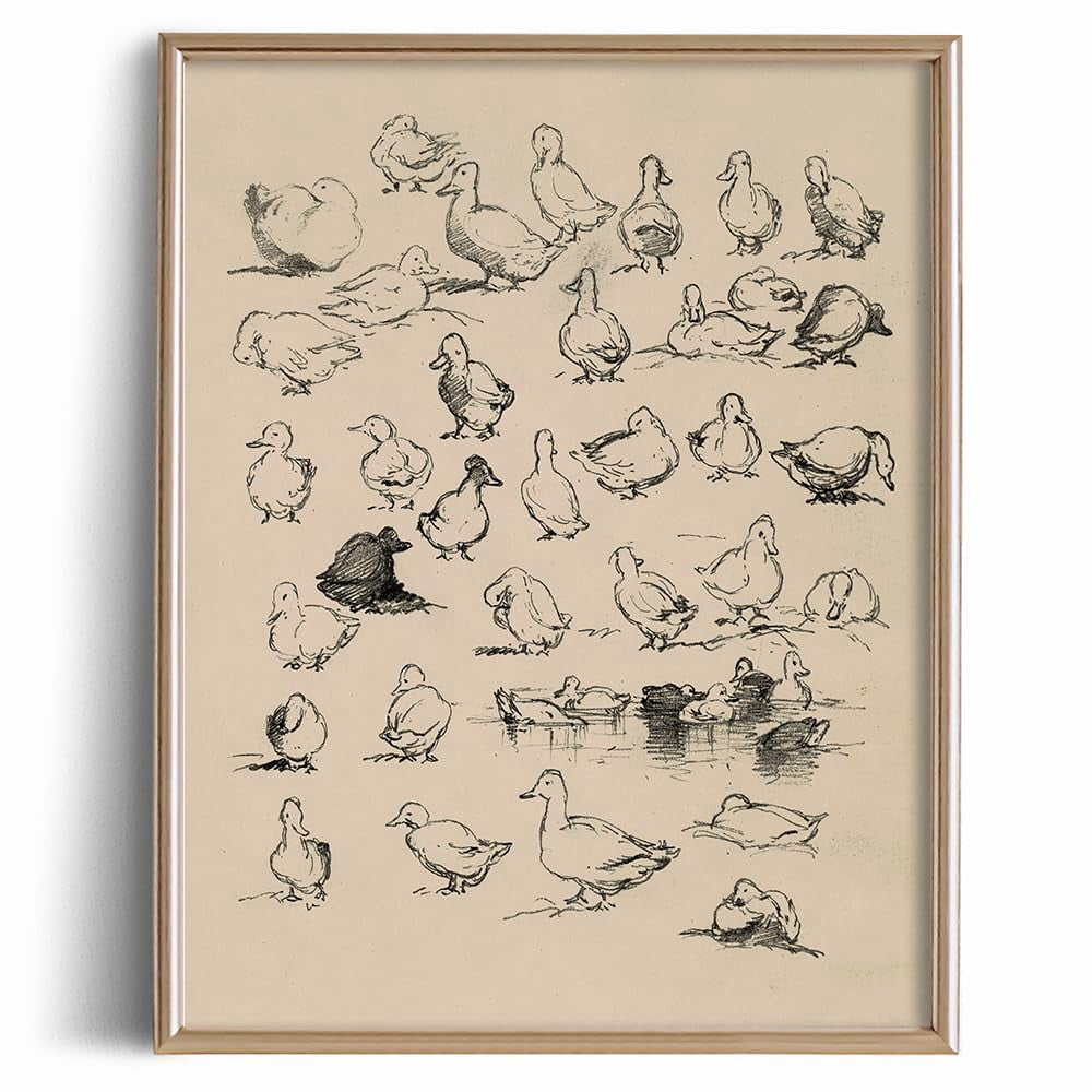 ADALE Vintage Farmhouse Horse Wall Art - Horse Drawing Etching Rustic ...