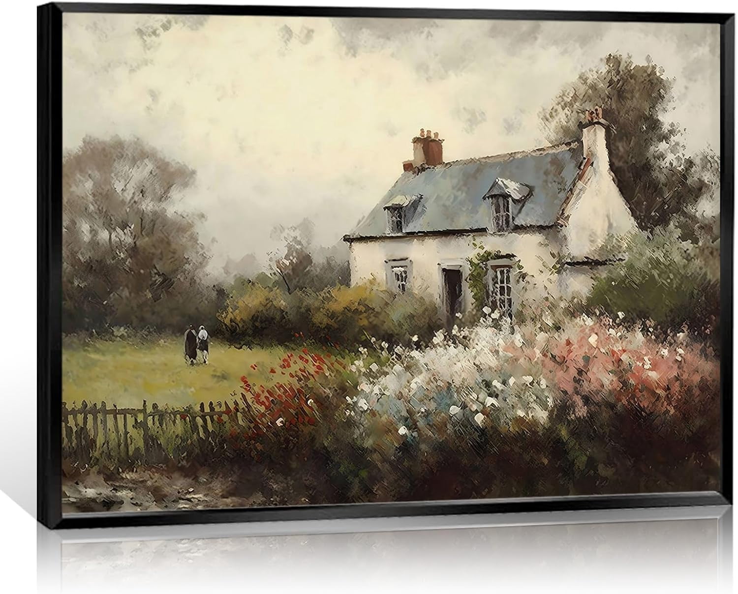 ADALE Vintage Landscape Flower Portrait Oil Painting Canvas Wall Art ...