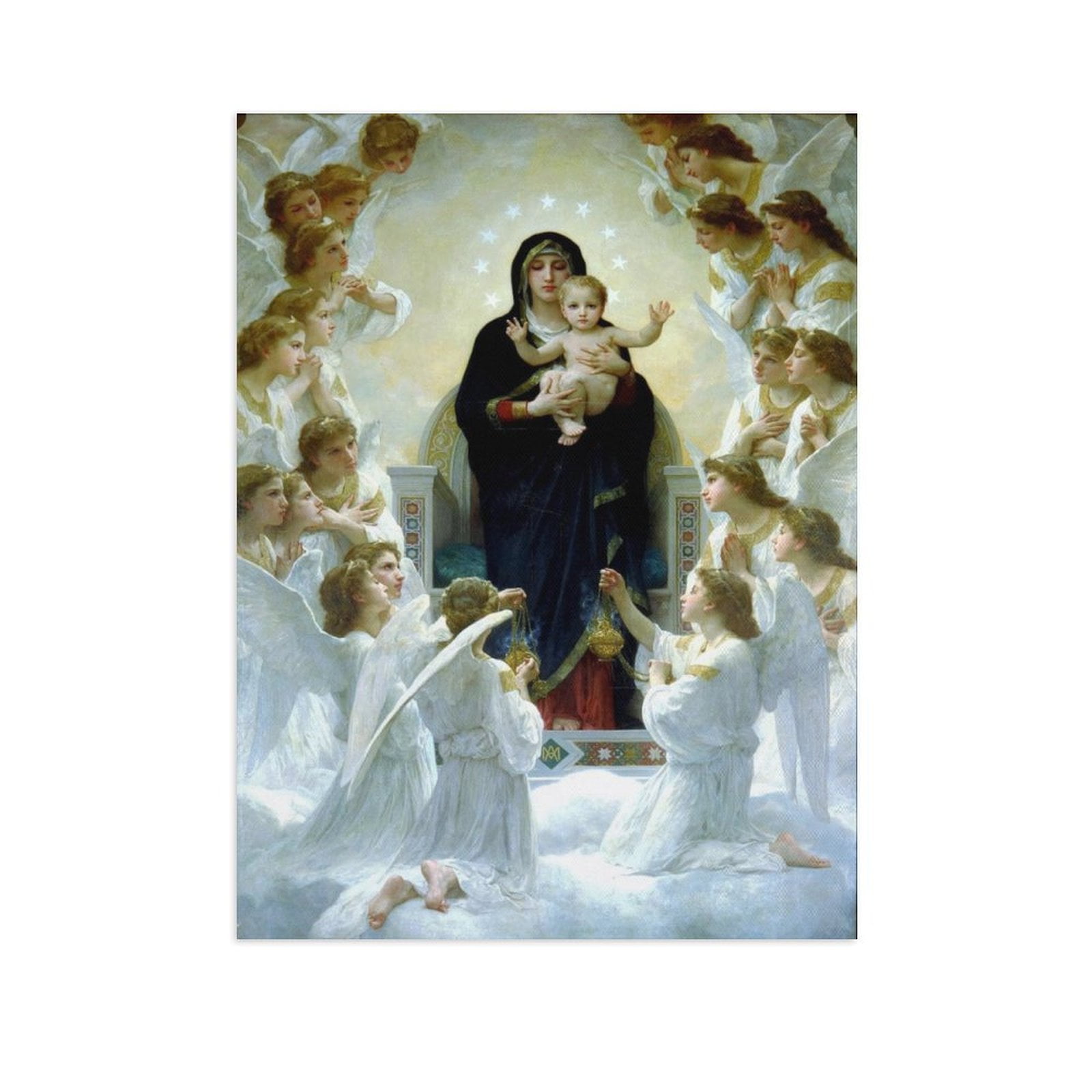 ADALE Virgin Mary and Child Jesus POSTER A3 Print Madonna and Angels ...