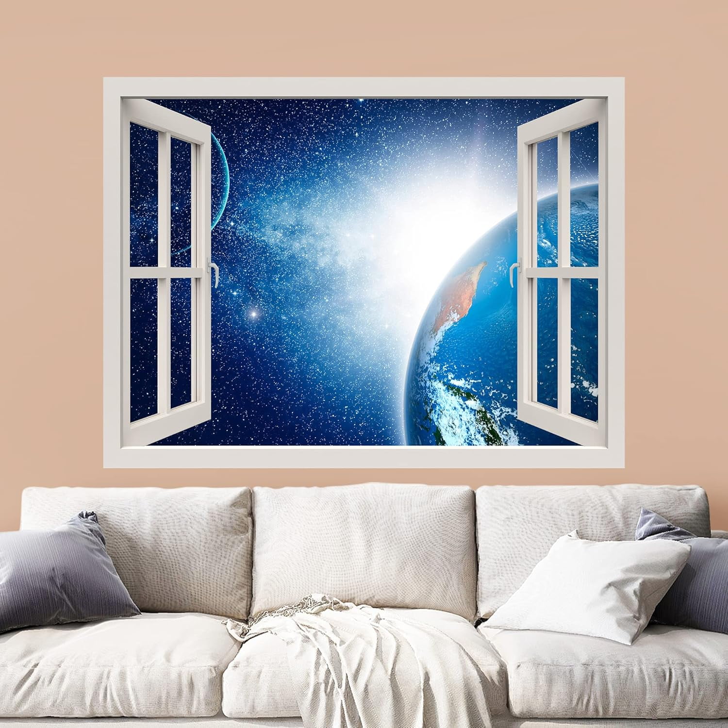 ADALE Wall Art/Wall Mural Print Painting Posters Neon Blue Shining Star ...