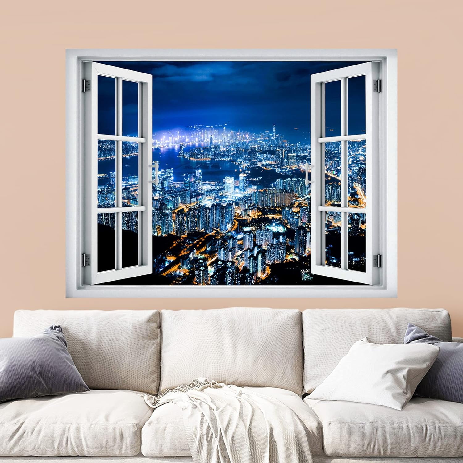 ADALE Wall Art/Wall Mural Print Painting Posters Window View Aerial ...