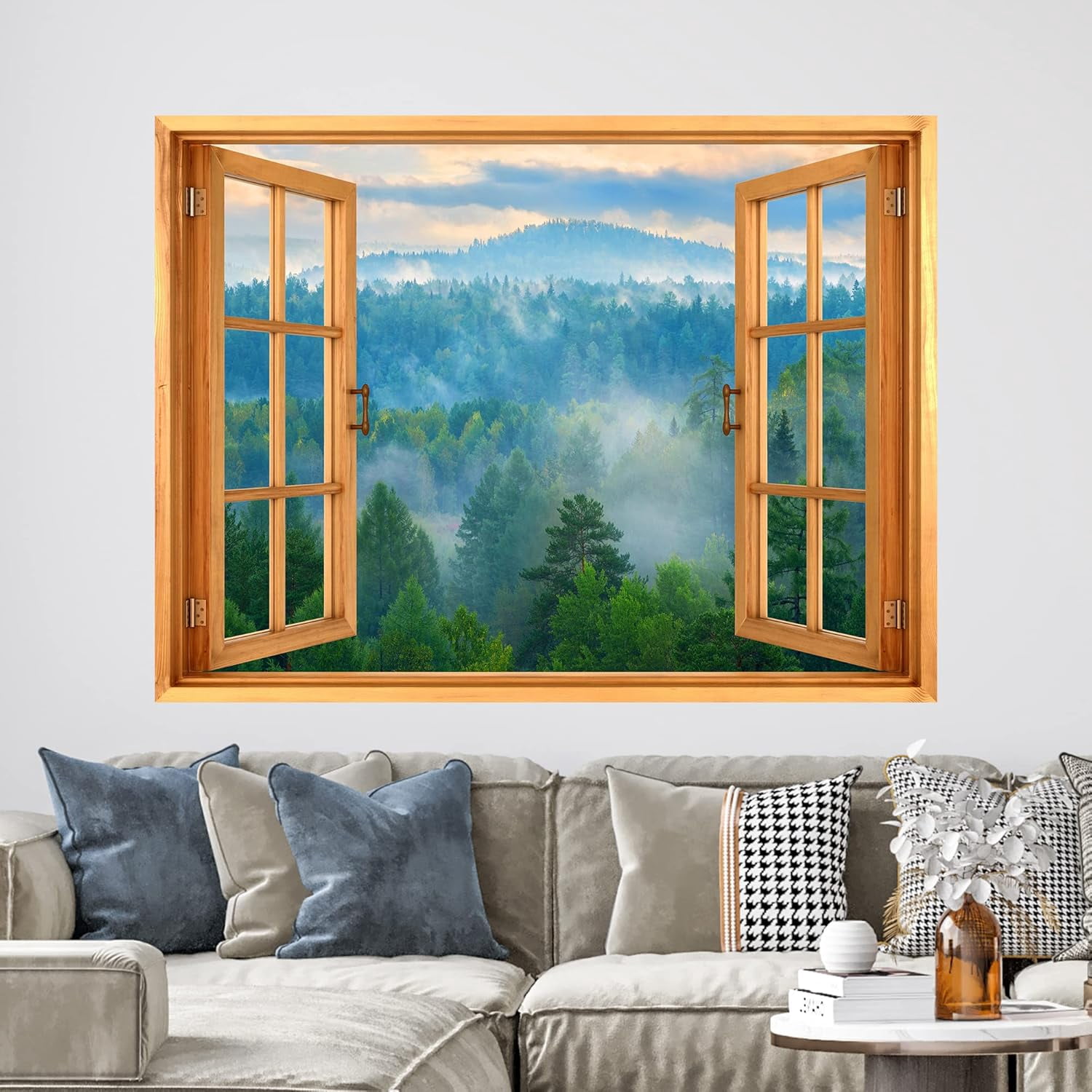 ADALE Wall Art/Wall Mural Print Painting Posters Window View Aerial ...