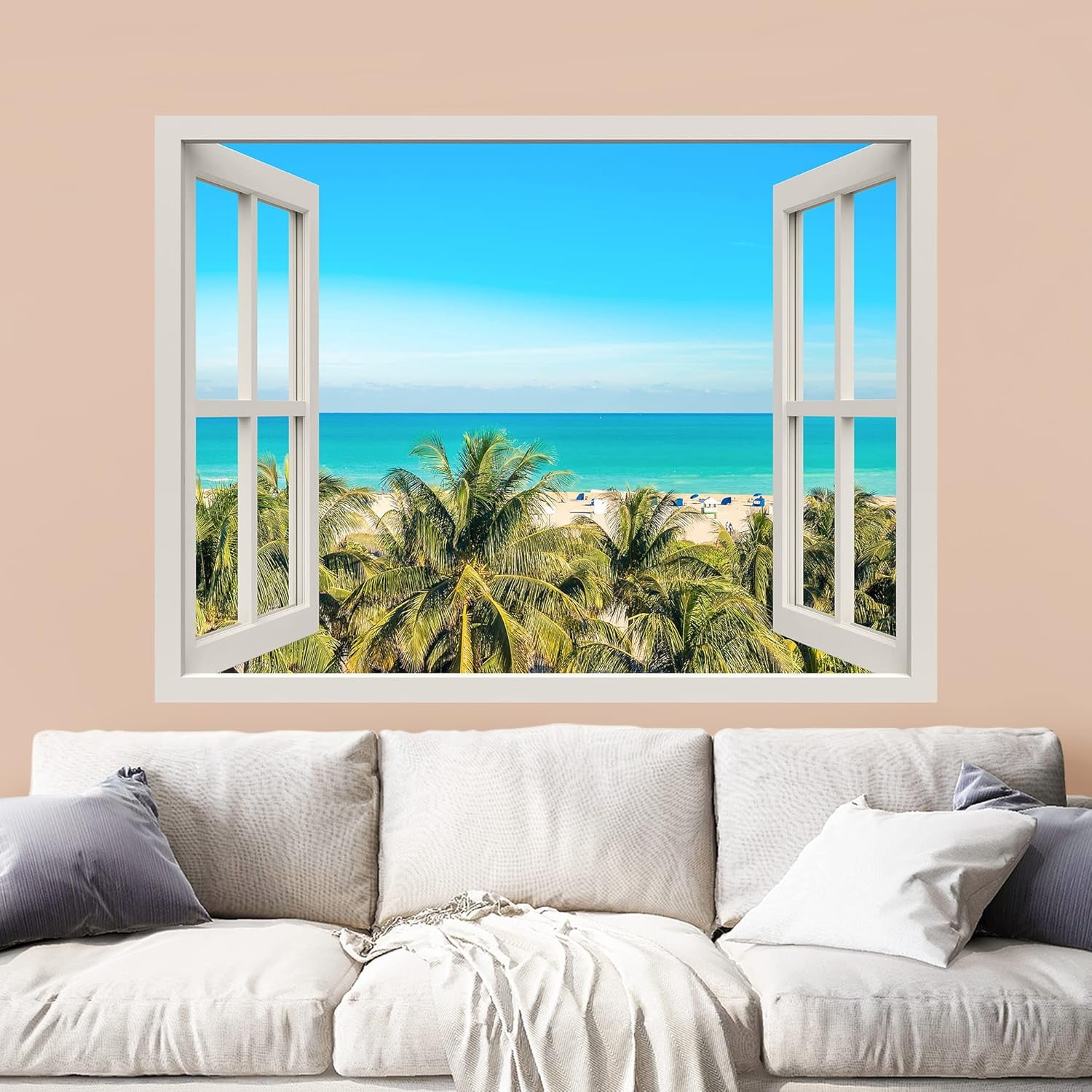 ADALE Wall Art/Wall Mural Print Painting Posters Window View Aerial ...
