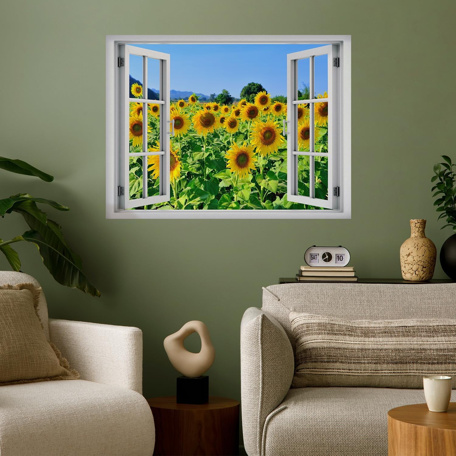 ADALE Wall Art/Wall Mural Print Painting Posters Window View Floral ...