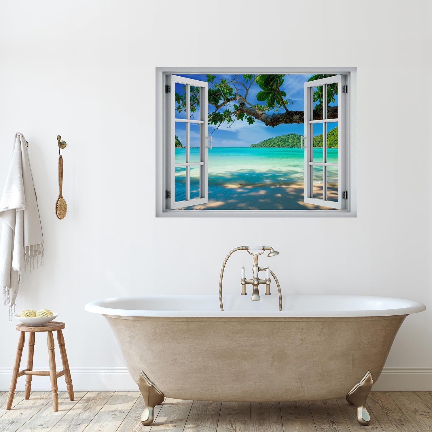 ADALE Wall Art/Wall Mural Print Painting Posters Window View Neon Blue ...