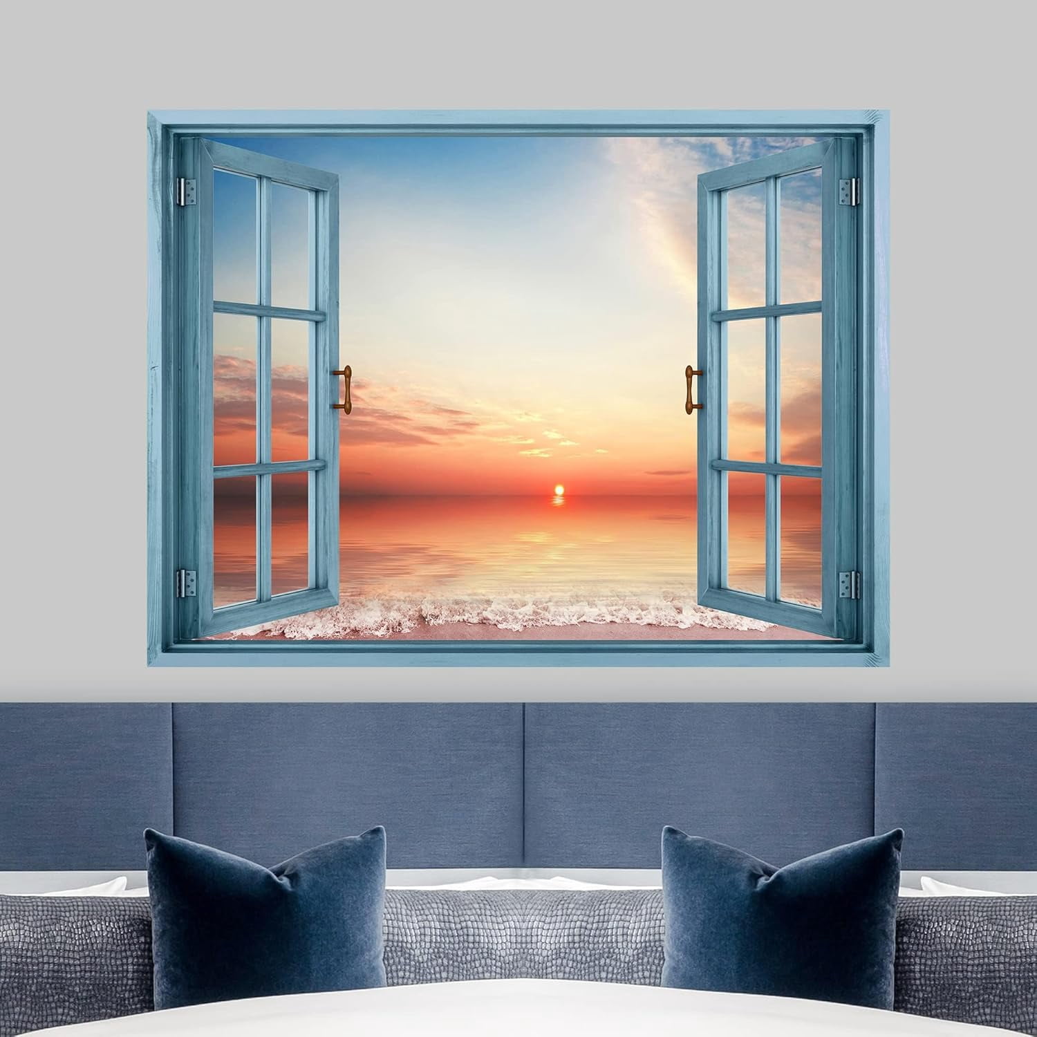 ADALE Wall Art/Wall Mural Print Painting Posters Window View Orange ...