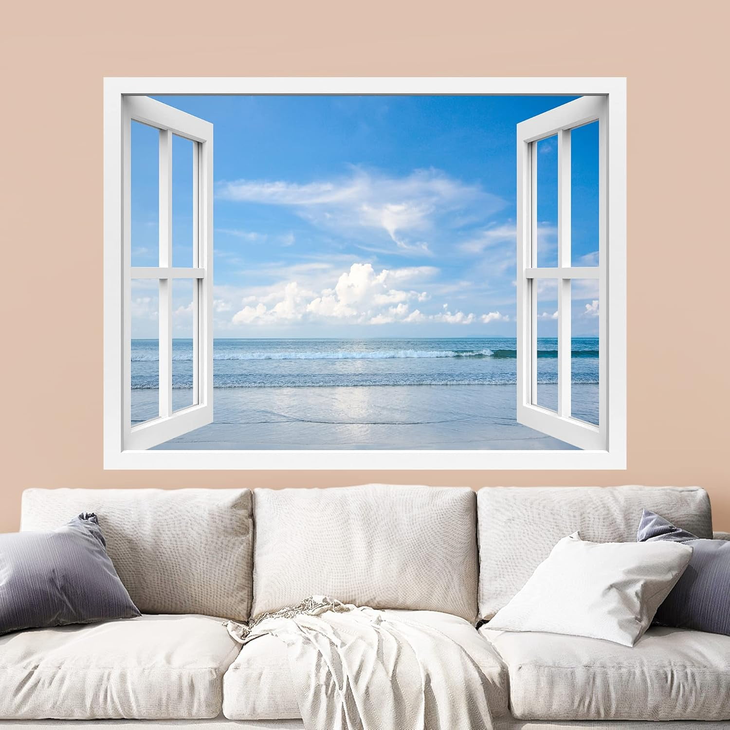 ADALE Wall Art/Wall Mural Print Painting Posters Window View Tropical ...