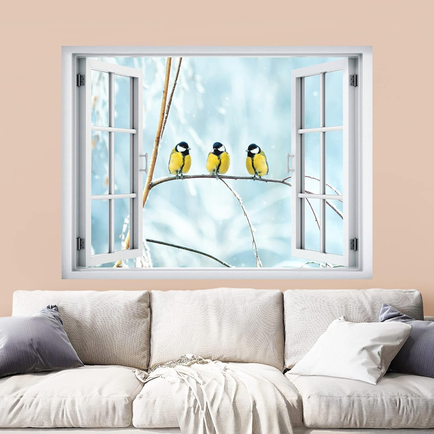 ADALE Wall Art/Wall Mural Print Painting Posters Window View Yellow ...