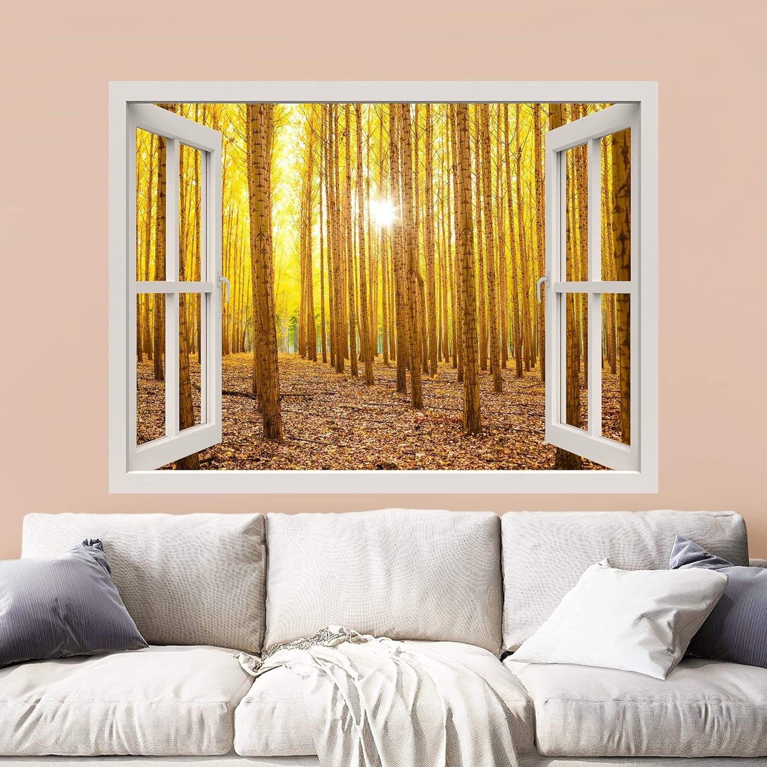 ADALE Wall Art/Wall Mural Print Painting Posters Window View Yellow ...