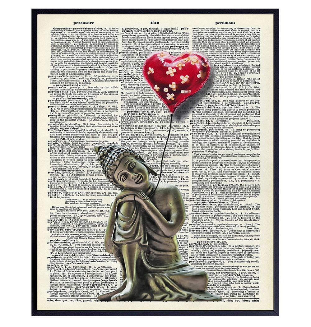 ADALE Wall Art - Zen Buddhism Graffiti Broken Heart Balloon - Buddha ...