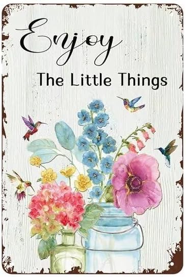ADALE Wall Hanging Decorative Tin Sign - Enjoy the Little Things ...