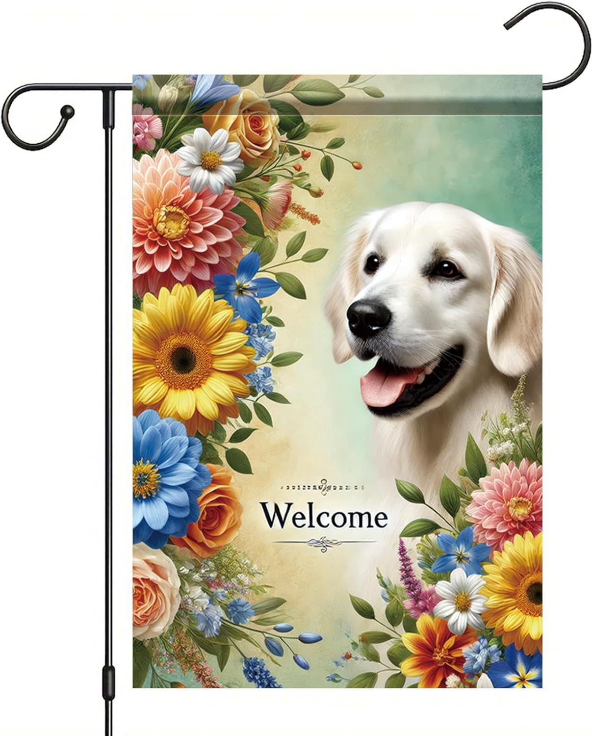 ADALE Welcome Golden Retriever Garden Flag1 2 x 18 Double Sided Cute ...