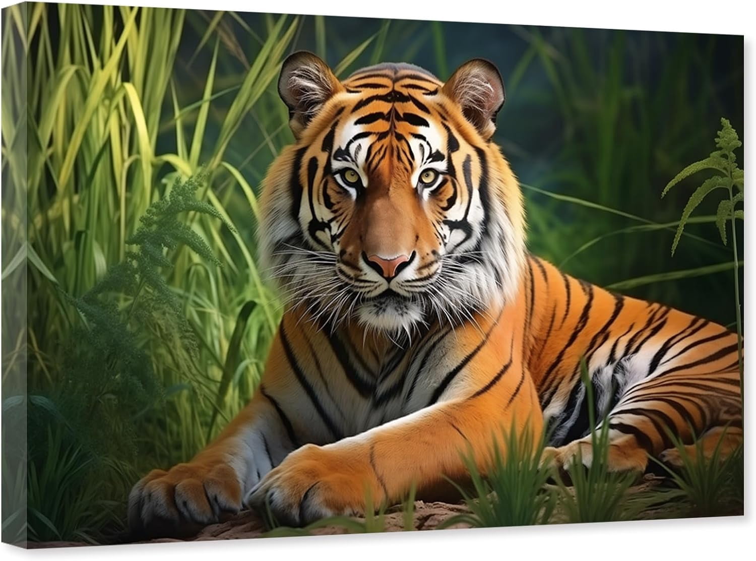 ADALE White Tiger Canvas Wall Art Bengal Tiger Picture Print Black and ...