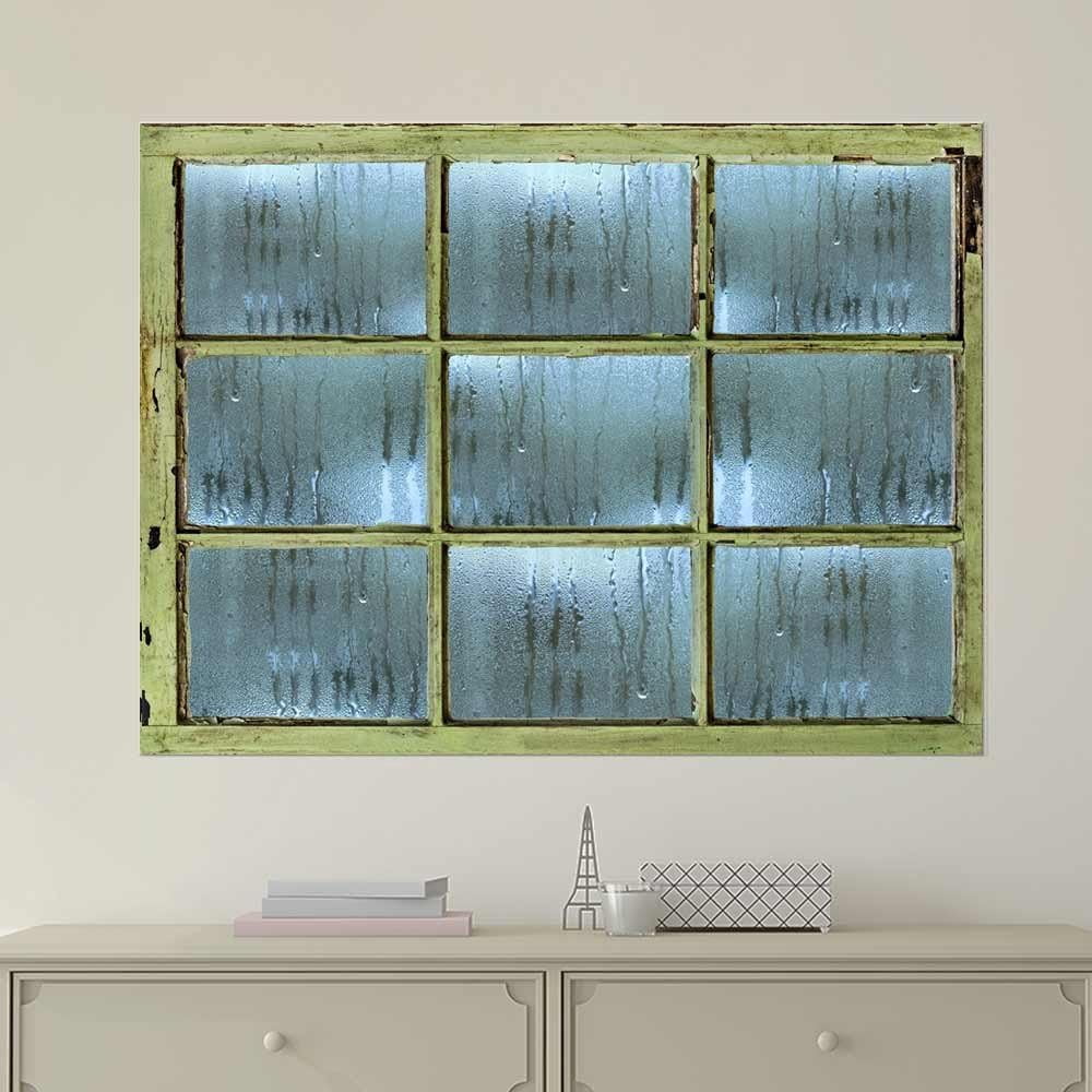 ADALE Window View Wall Mural Print Painting Posters Raindrops on The ...