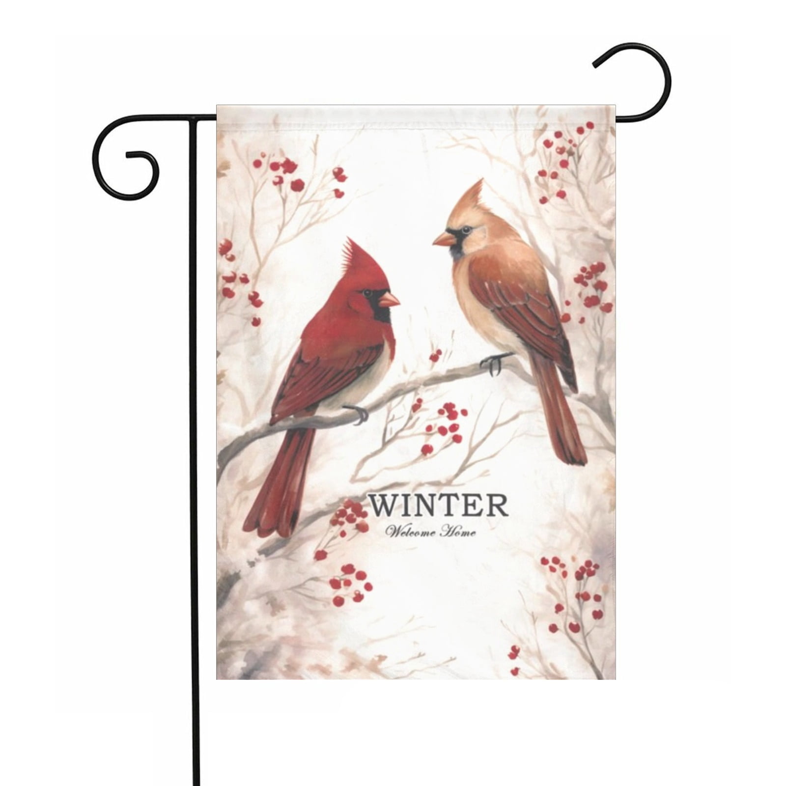 ADALE Winter Cardinal Garden Flag Winter Garden Flags Vertical Double ...