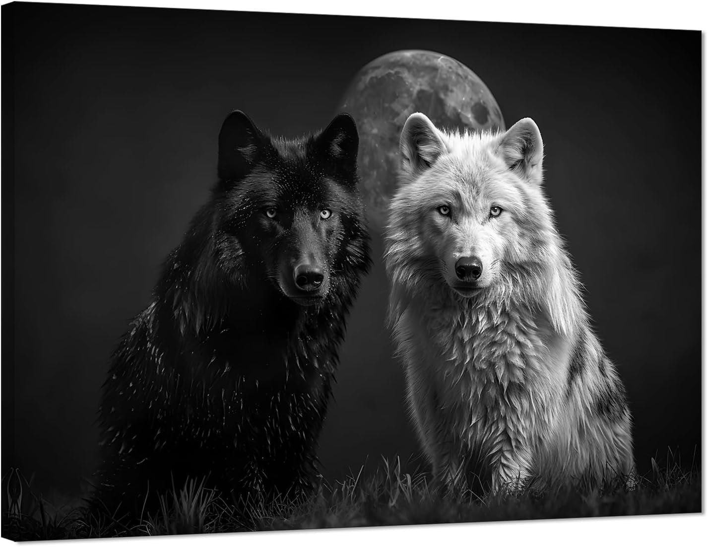 ADALE Wolf Canvas Wall Art Modern Black and White Animals Posters Wall ...