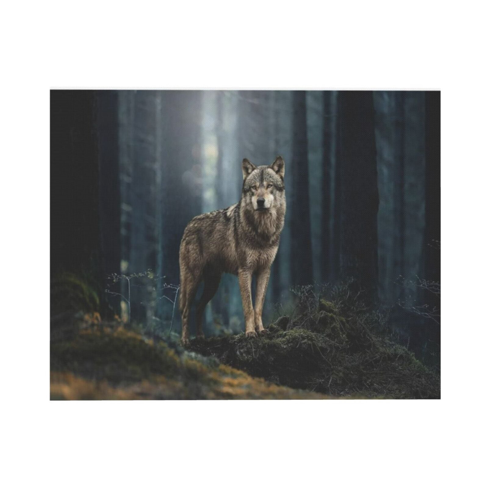 ADALE Wolf Dog Canvas Wall Art - Wild Animal Wolf Watchful Eyes Picture ...